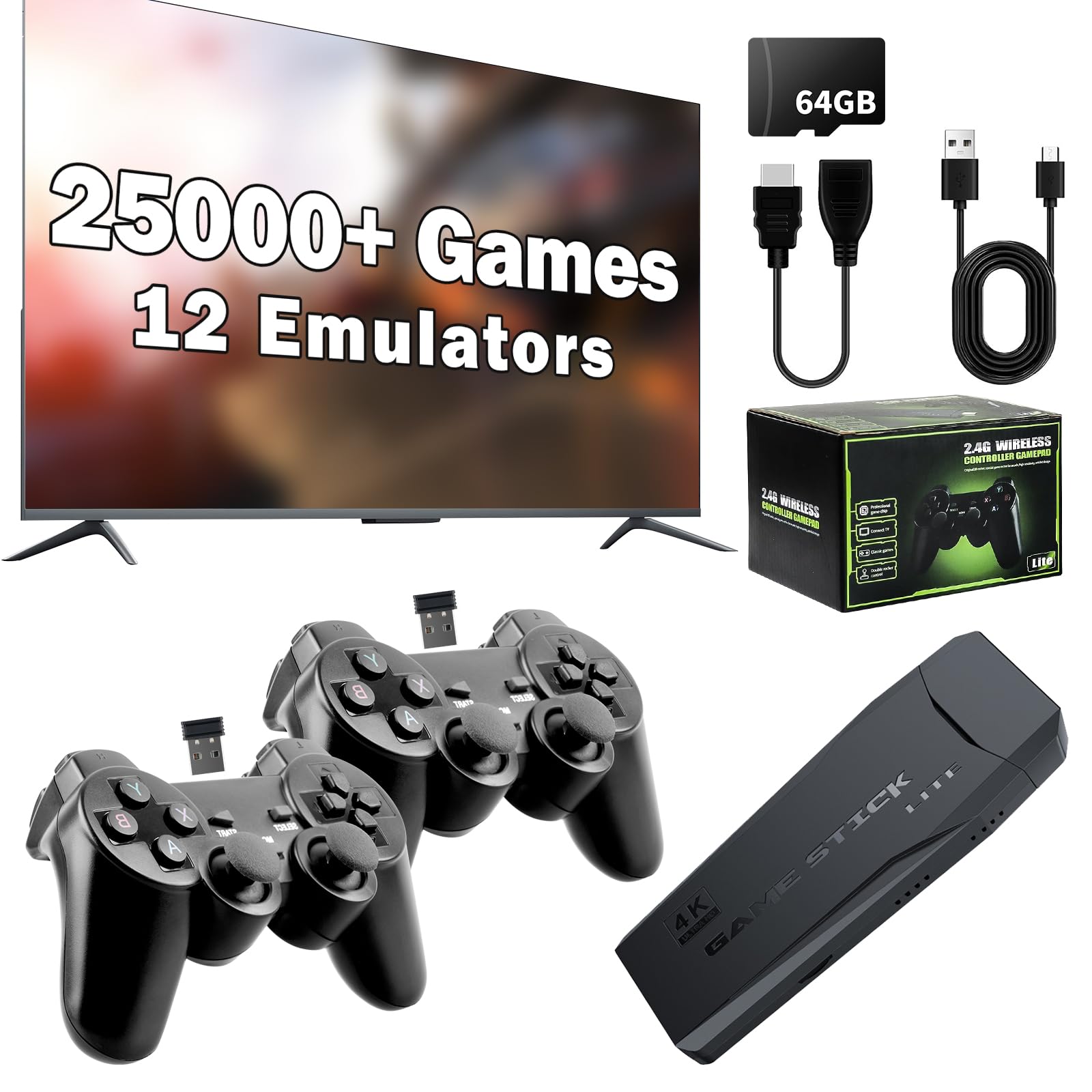 Retro Game Stick, Wireless Retro Game Console, Plug and Play Nostalgia ...