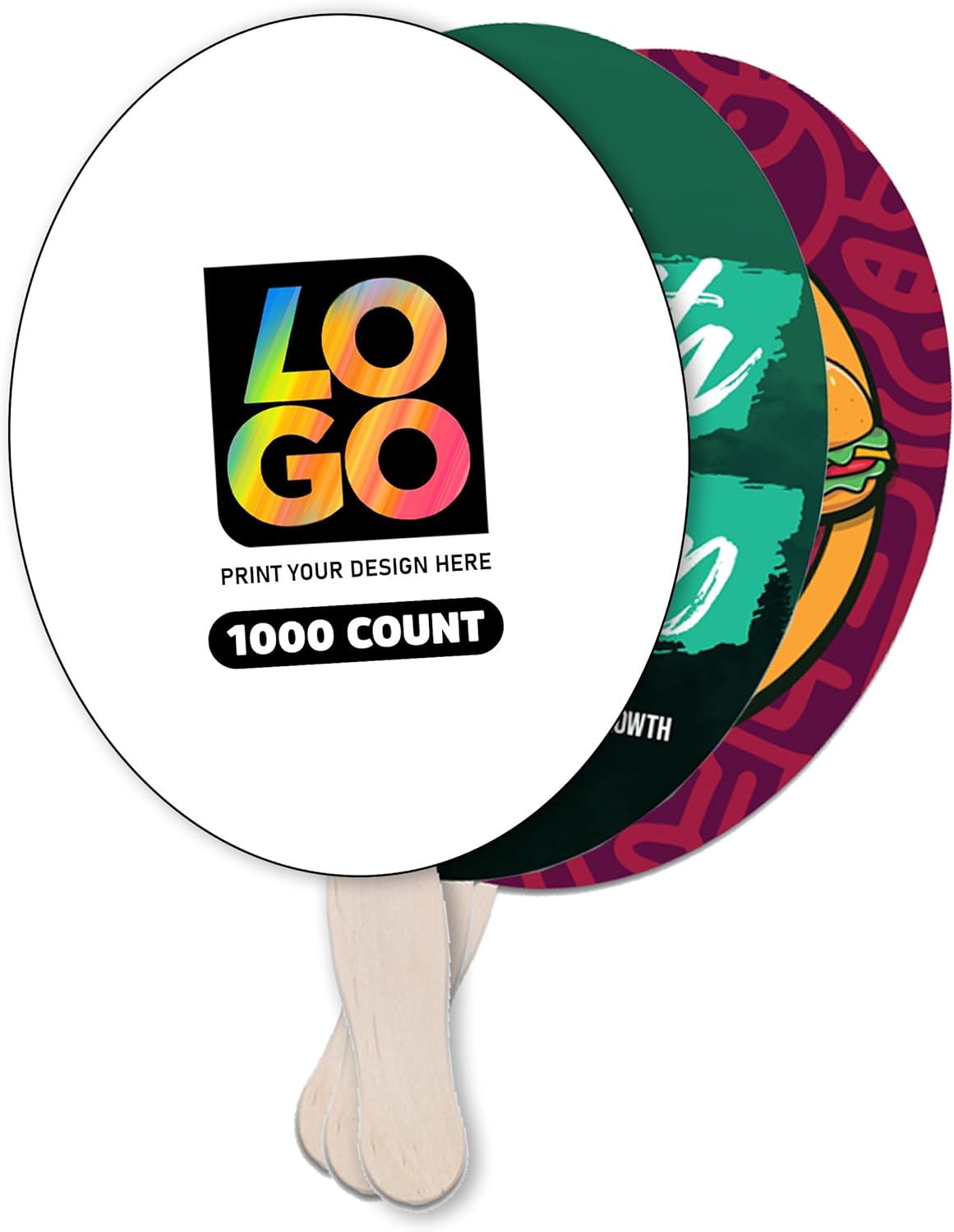 Amazon.com: Custom Oval-Shaped Hand Fans – Personalized Full-Color ...