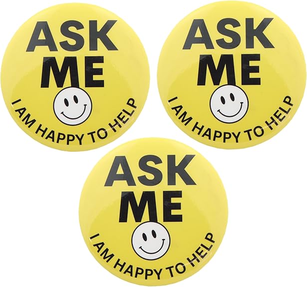 Amazon.com: Ask Me Anything Buttons, Volunteer, Teacher, and Customer ...