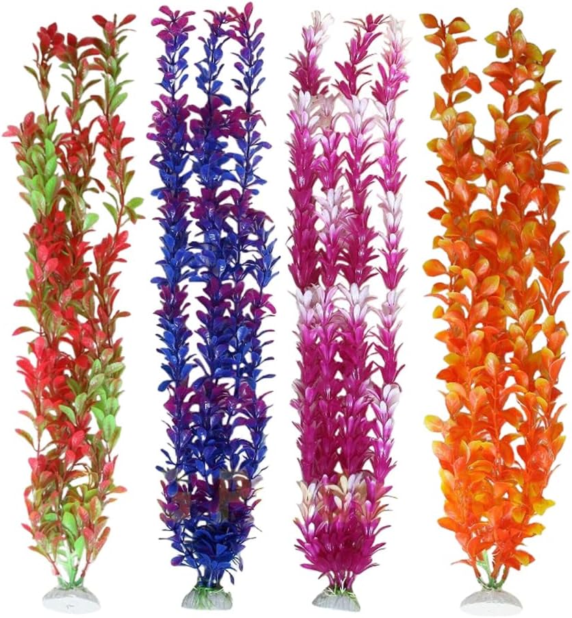 Vivifying Aquarium Artificial Plants, 2 Pack 9.8inch Tall Plastic ...