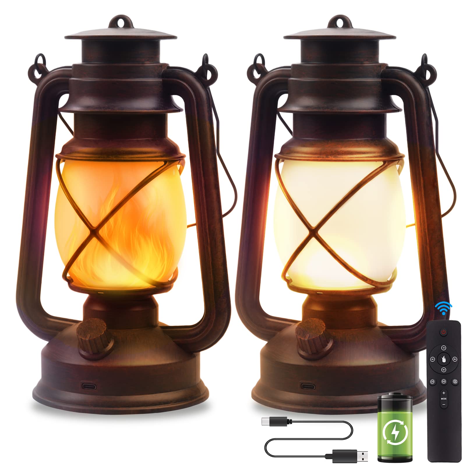 Amazon.com: Vintage Lantern LED Battery Powered Camping Lamp Outdoor ...