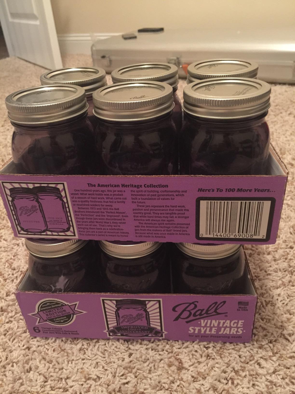 Amazon.com: Ball Jar Ball Mason Jars, Purple, Regular Mouth, pint ...