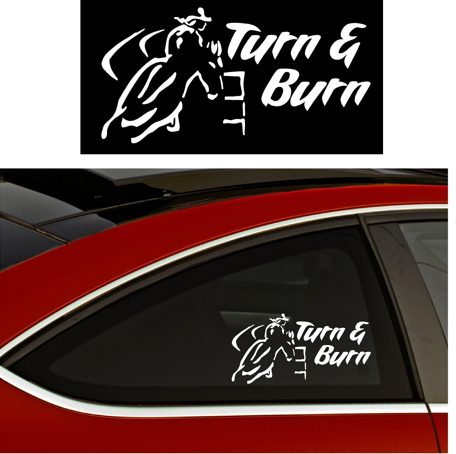 Amazon.com: stickersforeveryone Turn and Burn Barrel Racing Bumper ...