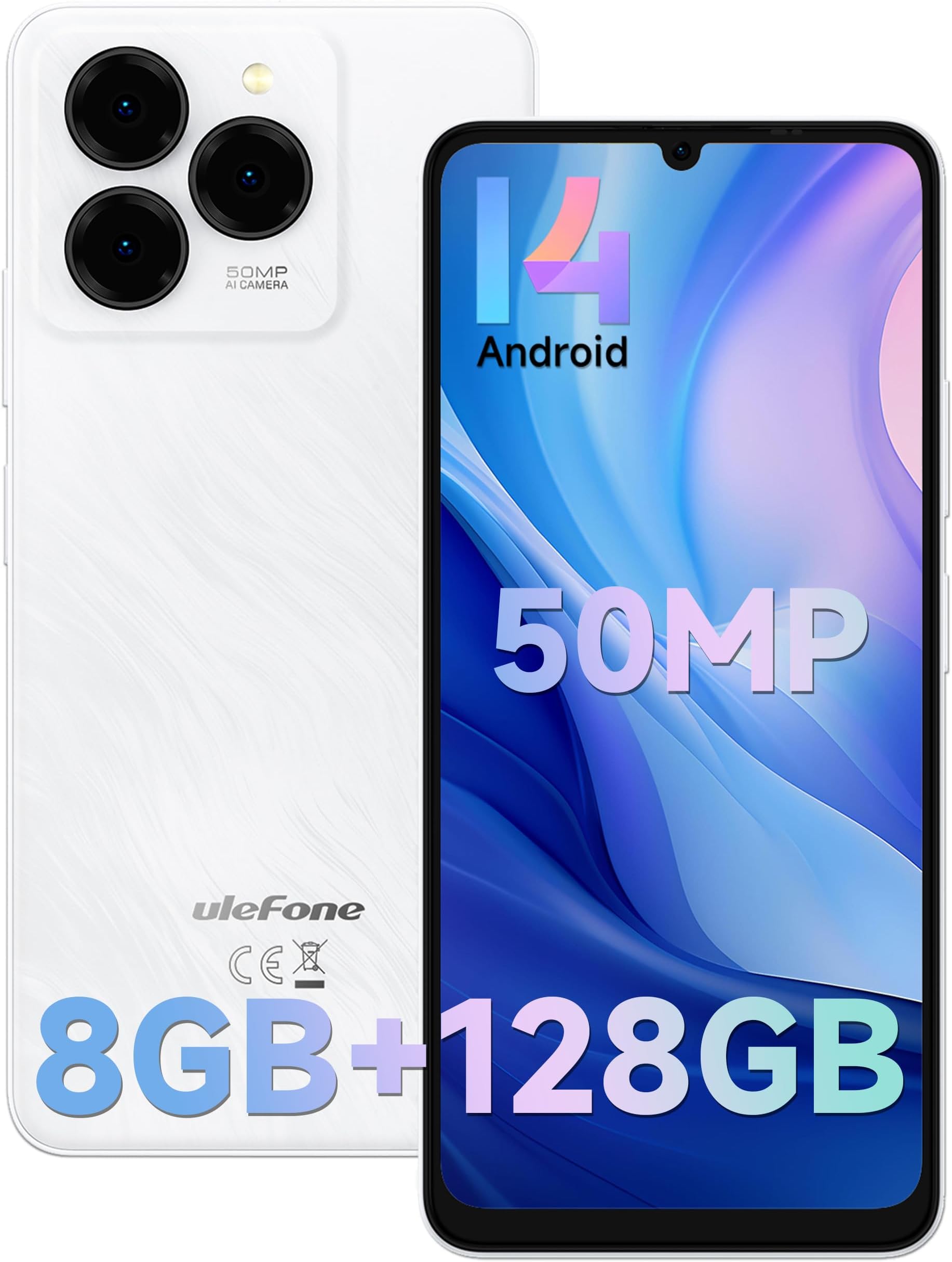 Ulefone Note 20 Pro Smartphone, 8GB+256GB/SD-1TB Android 14 Cellulare, 6.75" HD+ Widevine L1 ...
