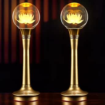 CFSHGLPSF 1 Pair Colorful Crystal Lotus Lamp -LED Lotus Flower Lamp ...