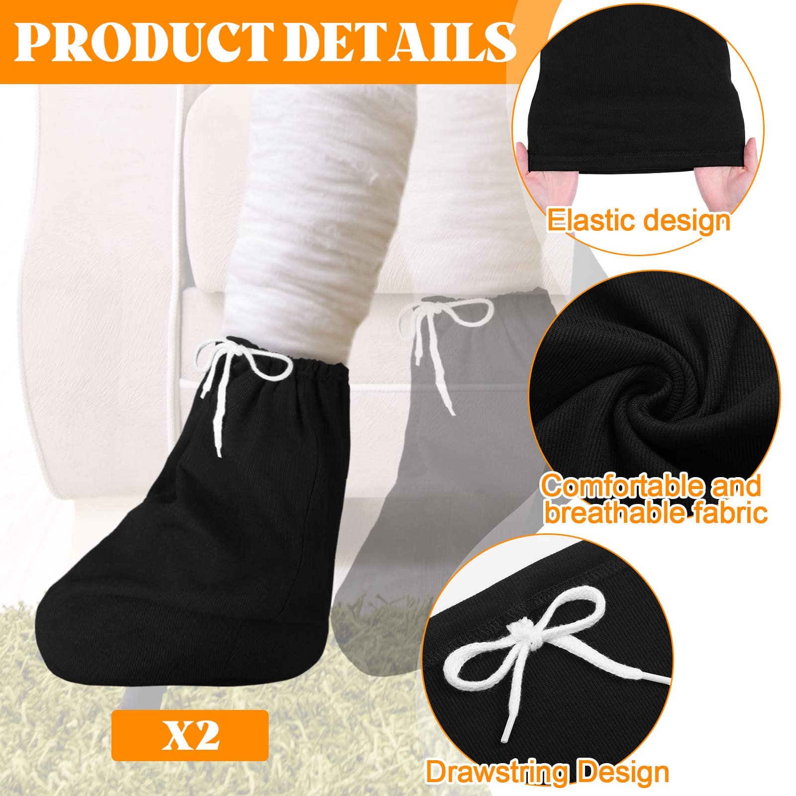 Snapklik.com : 2 Pcs Cast Sock For Leg Foot Cover Below Knee Sleeve ...