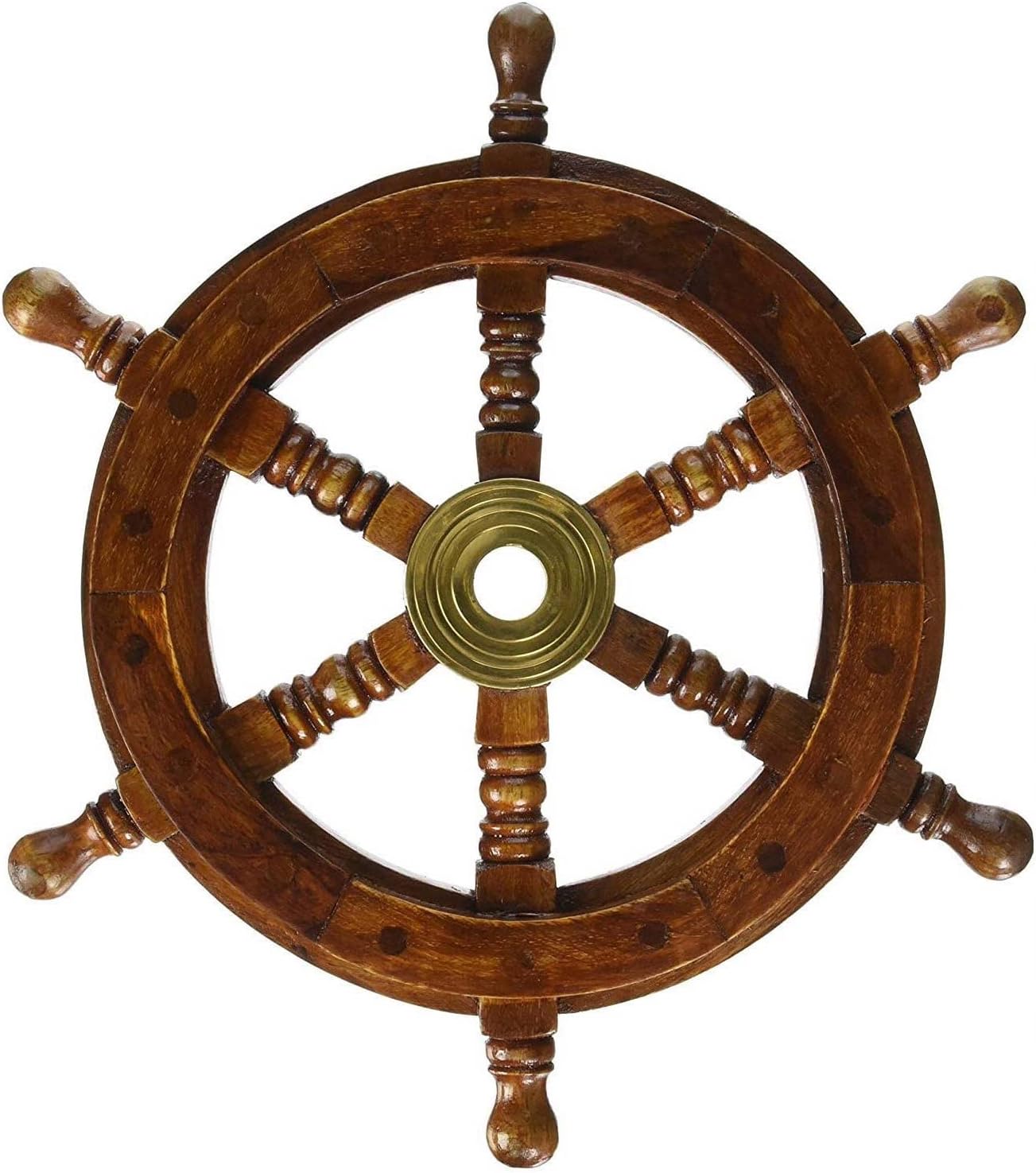 Amazon.com: ECTORIA 12 Inch Nautical Sheesham Wooden Pirate Ship Wheel ...