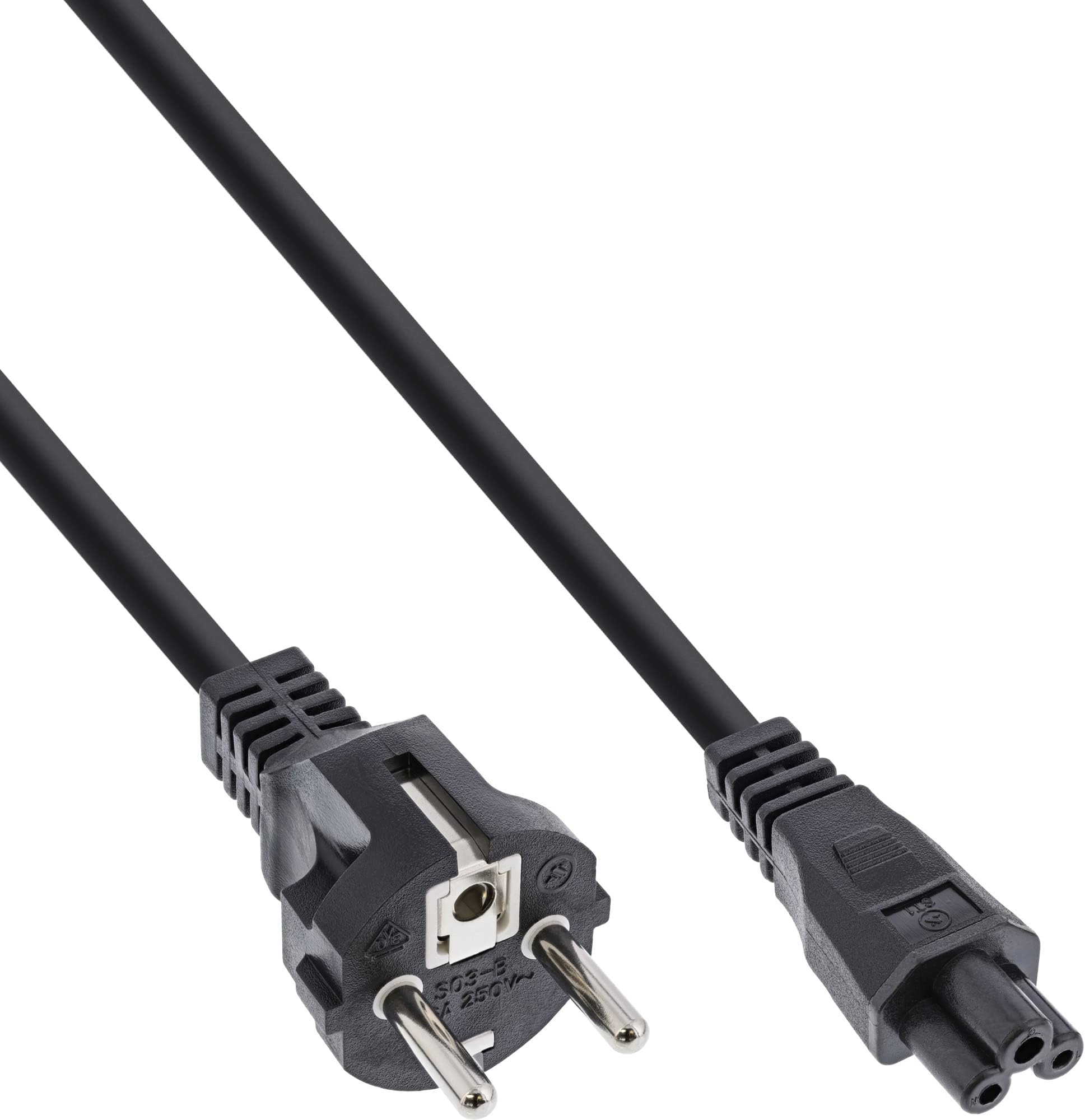 deleyCON 2m Netzkabel Stromkabel Schutzkontakt Stecker Typ F 90 ...