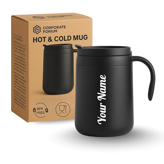 Buy CORPORATE PORIUM Customised Vacuum Insulated Travel Coffee Mug with ...