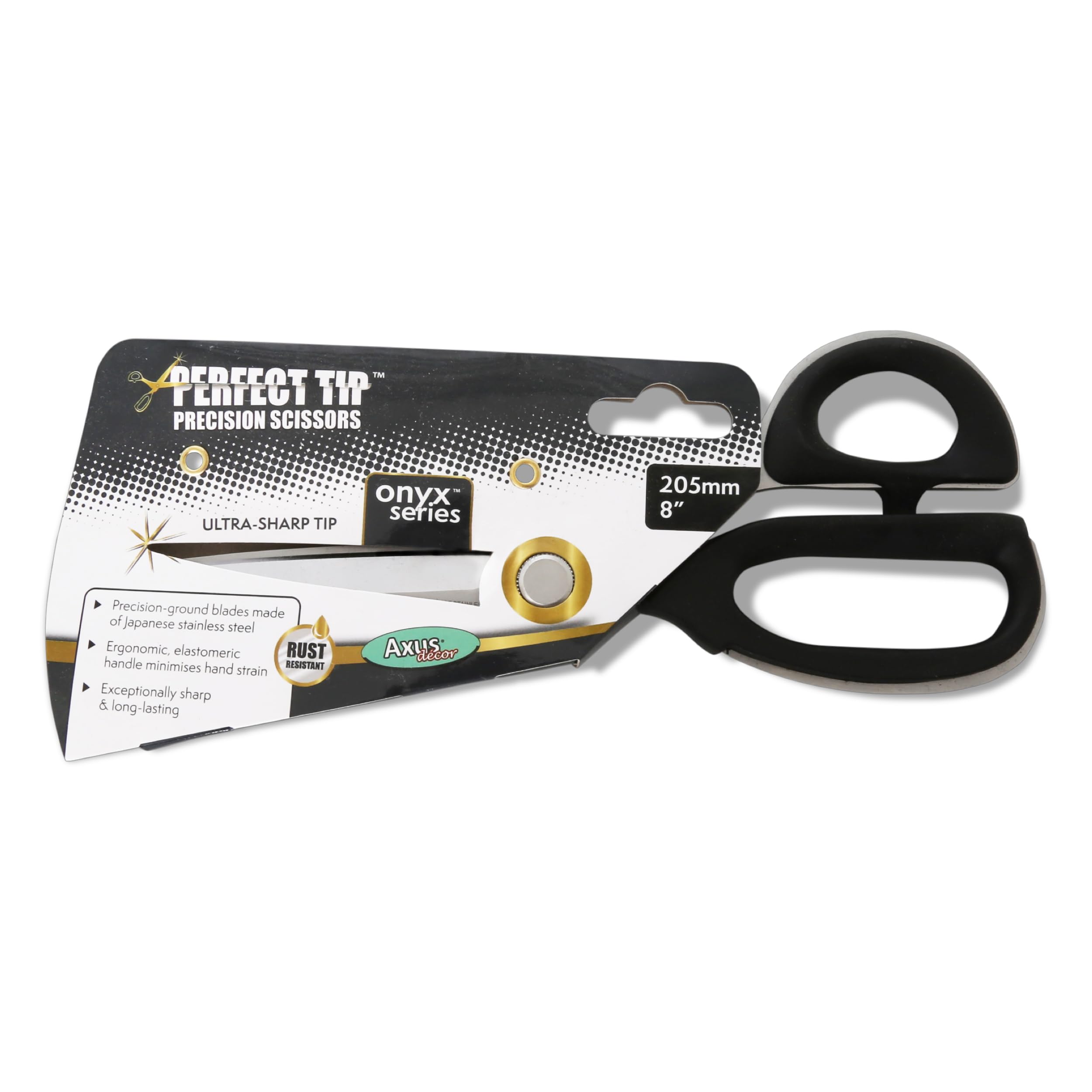 Axus Decor Perfect Tip Precision Scissors (Onyx Series) - Stainless ...