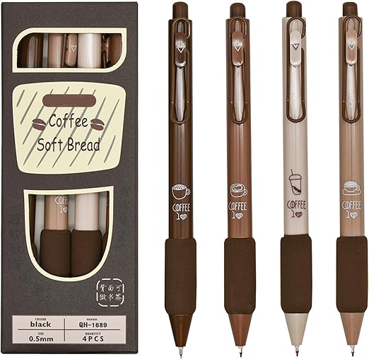Amazon.com: Maydahui 12 PCS Coffee Rollerball Gel Pen Retractable ...