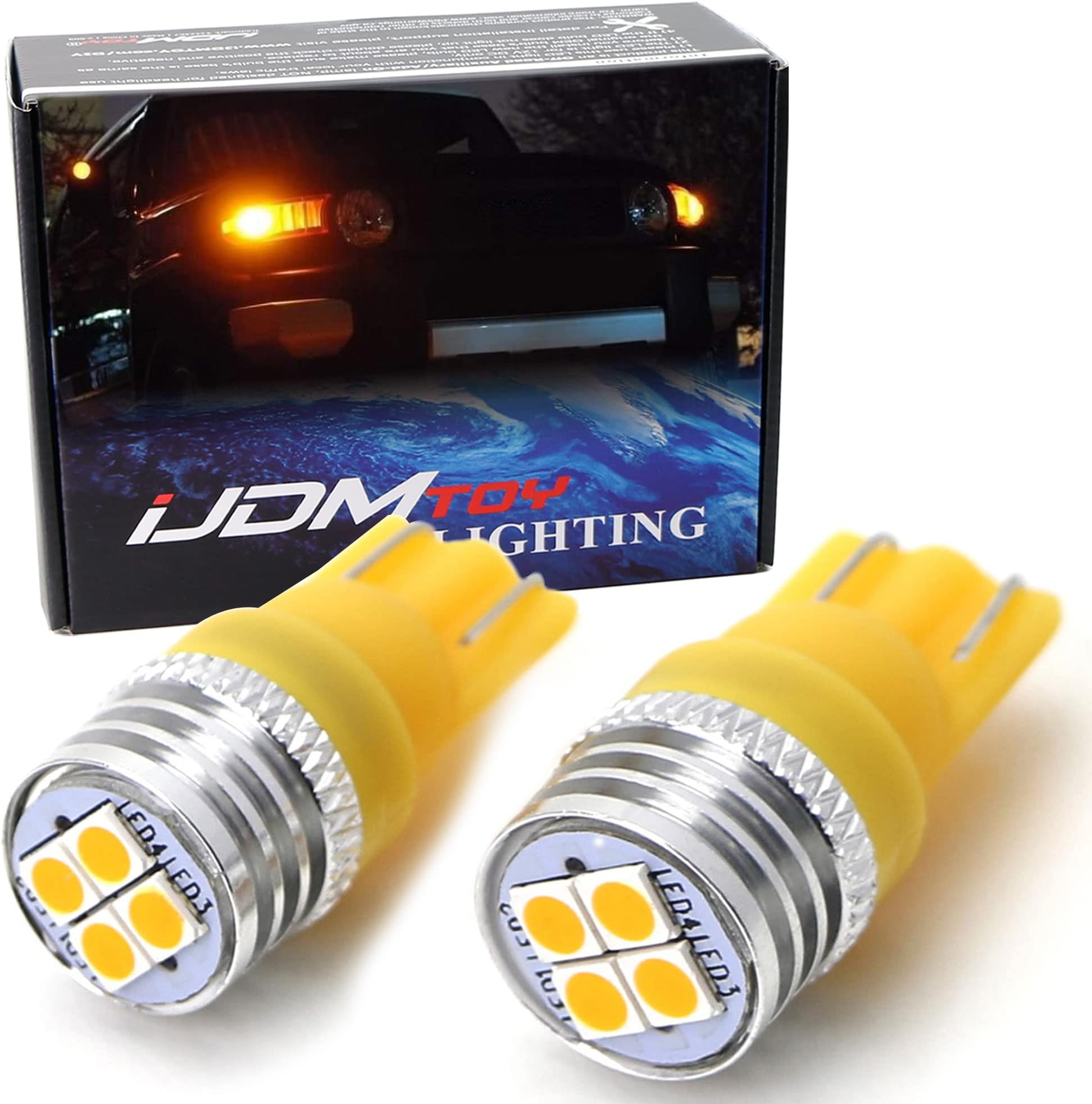 Amazon.com: iJDMTOY JDM Amber Yellow 4-SMD High Power LED Side Mirror ...