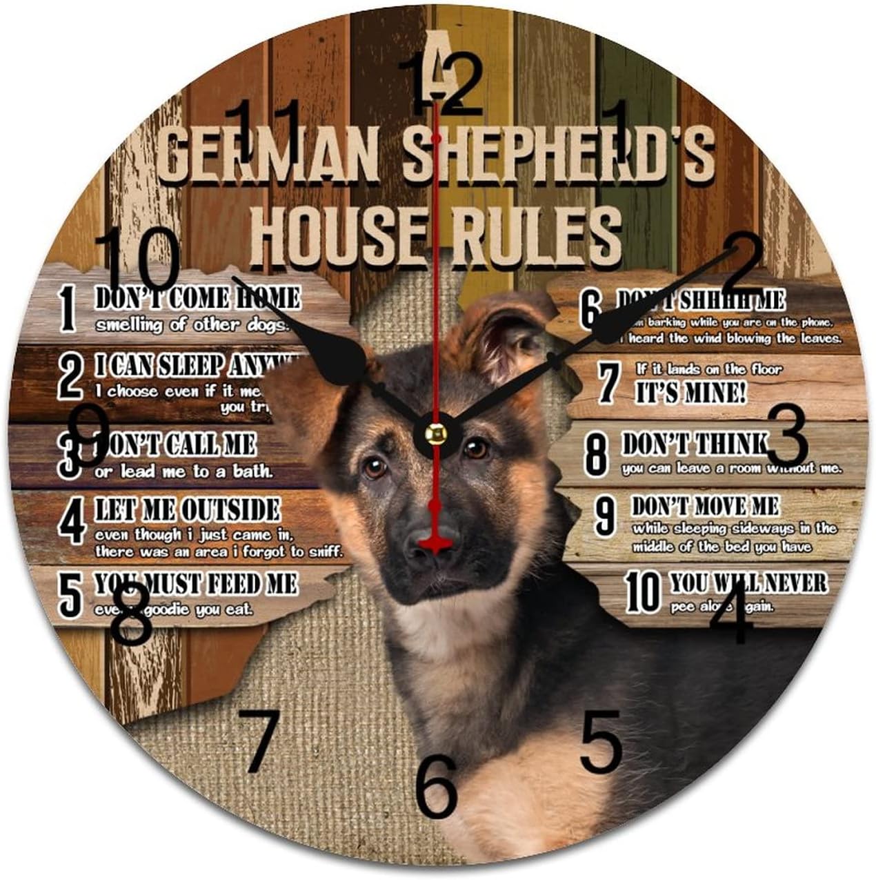 LetusZhogo Reloj de pared con diseño de reglas de la casa de un pastor ...