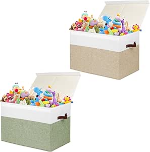 Amazon.com: Large Toy Storage Box Chest with Lid, Sturdy Toys Boxes Bin ...
