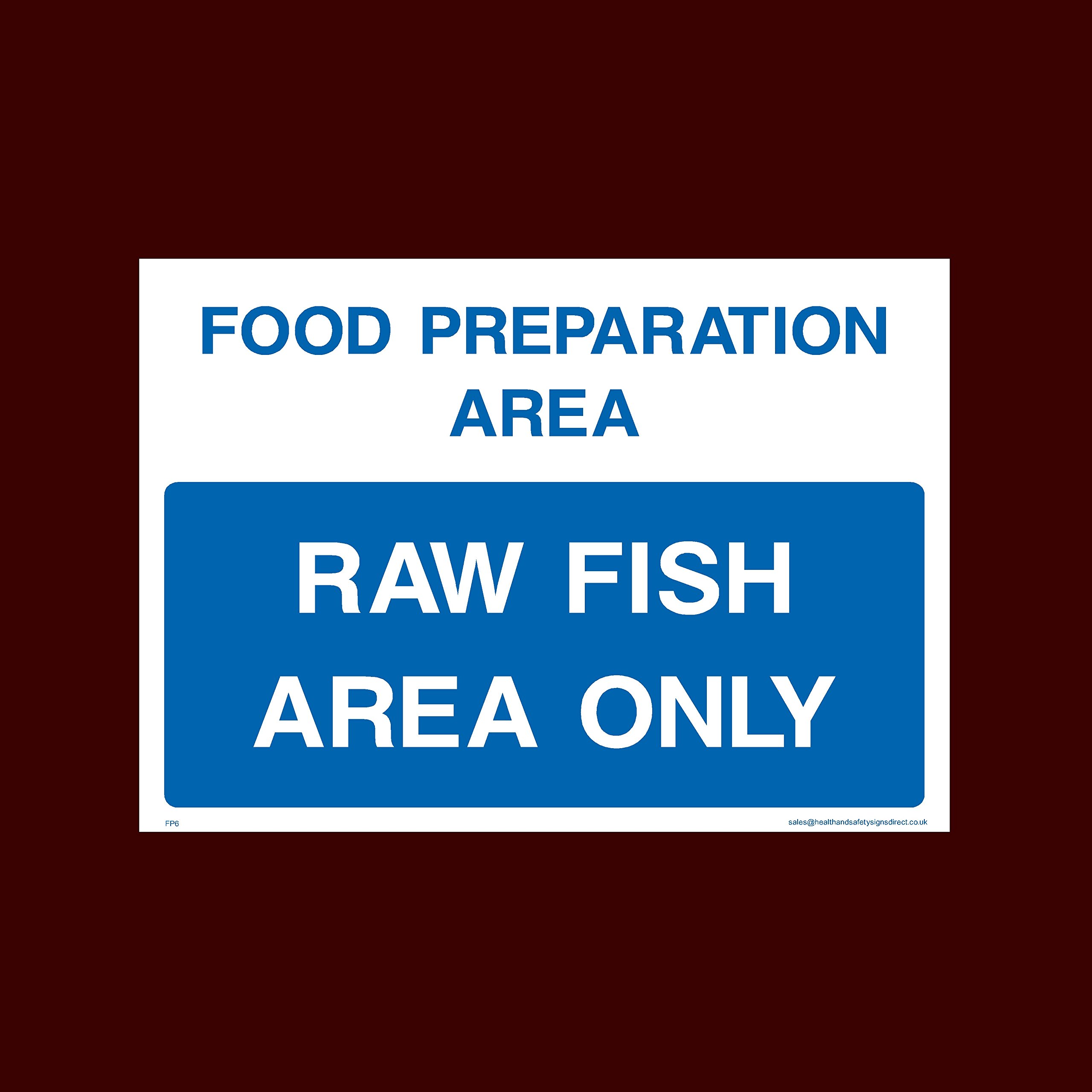 Raw Fish Area Only Sticker/Self Adhesive Sign - Raw, Cooked ...