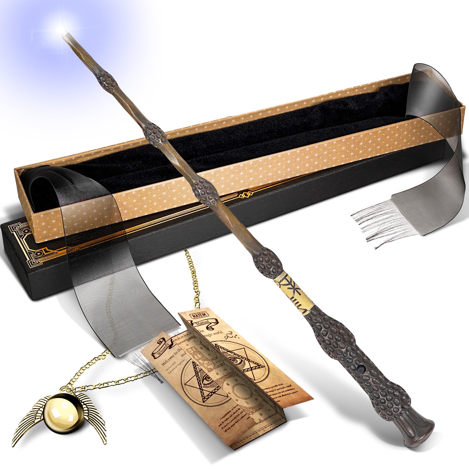 Amazon.com: Natem Light Up Wizard Wand, Rechargeable Lighting Witch Wands, Illuminating Magic ...