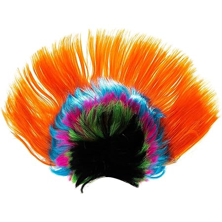 Amazon.com : Easyinsmile Rainbow Mohawk Wig Hallowmas Masquerade Punk ...