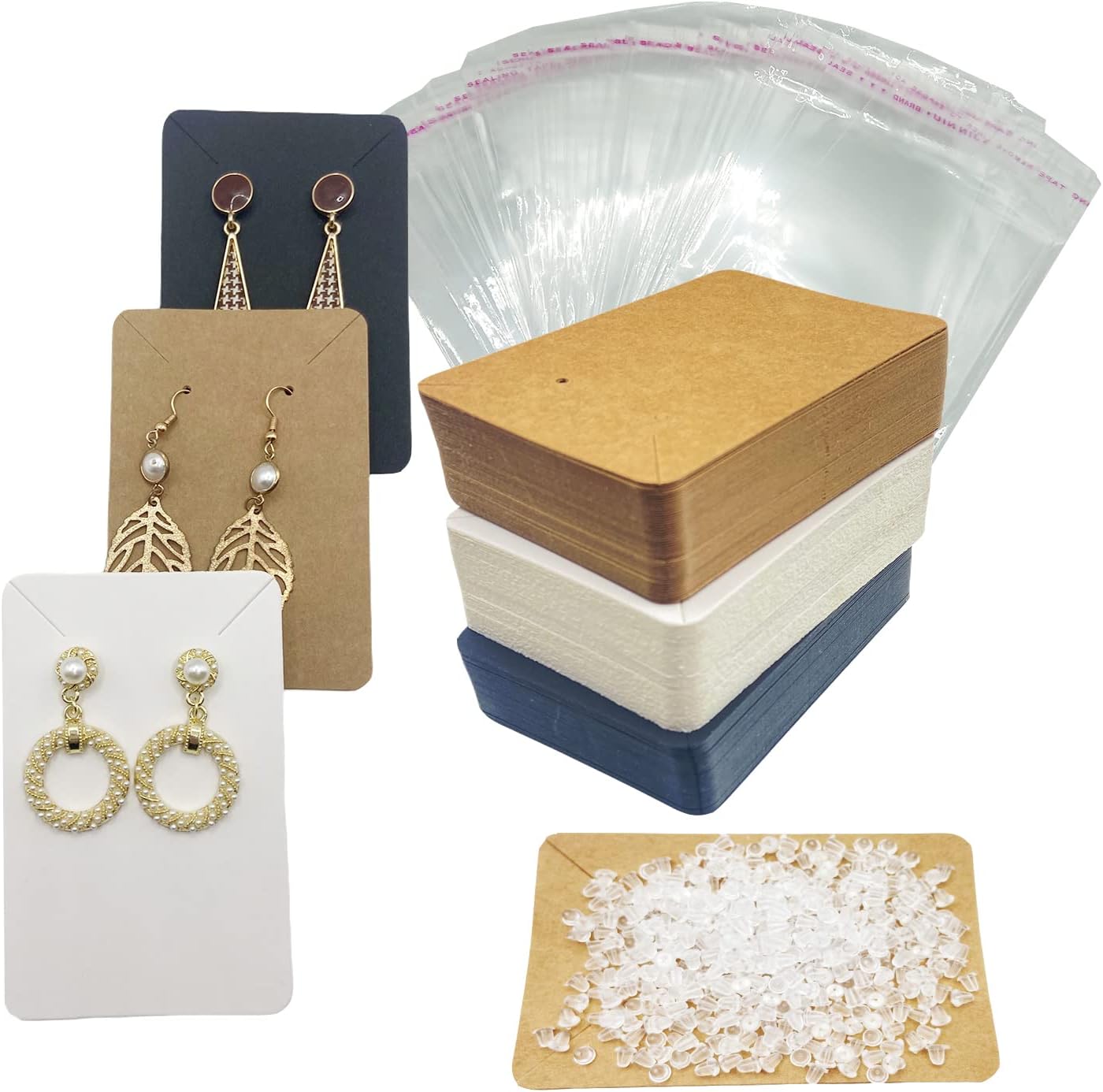 Amazon.com: Earring Display Cards with 100 Pcs Earring Holder Cards 200 ...