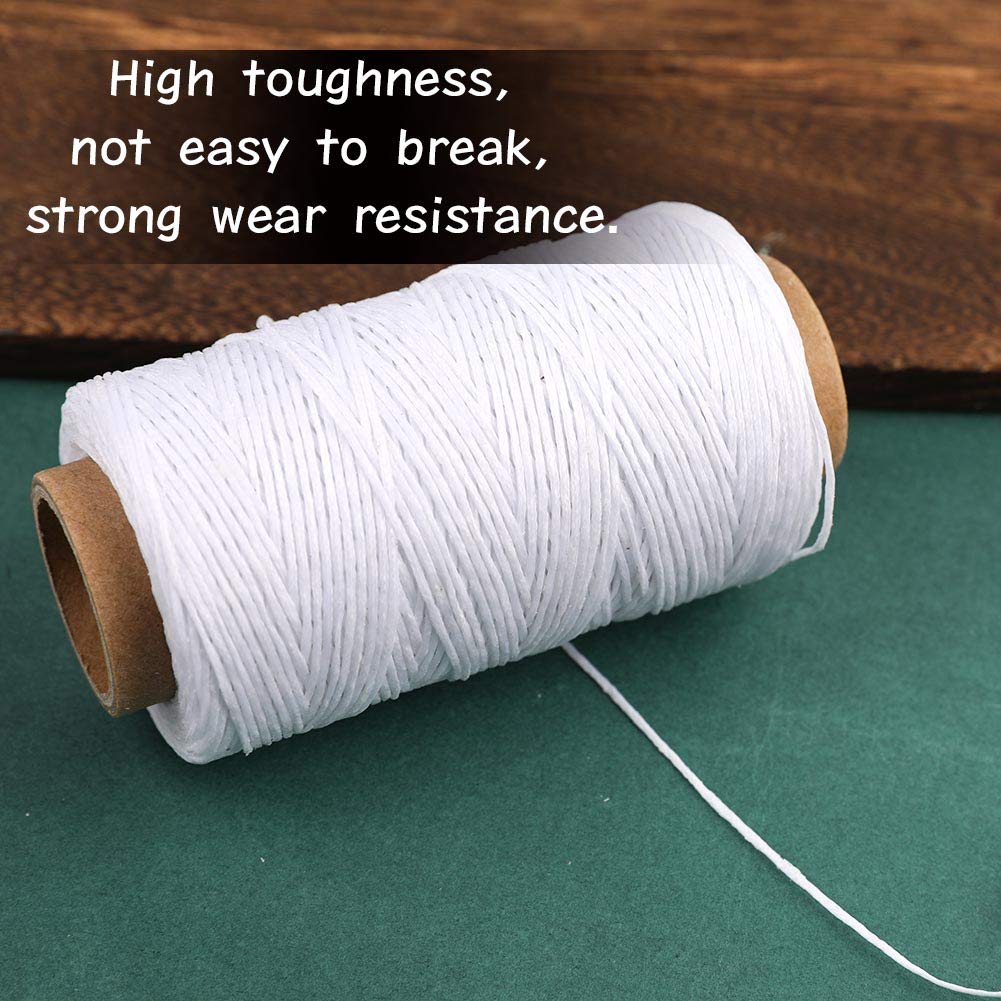 Snapklik.com : Jupean Waxed Thread, 150m /164Yards White Leather Waxed ...