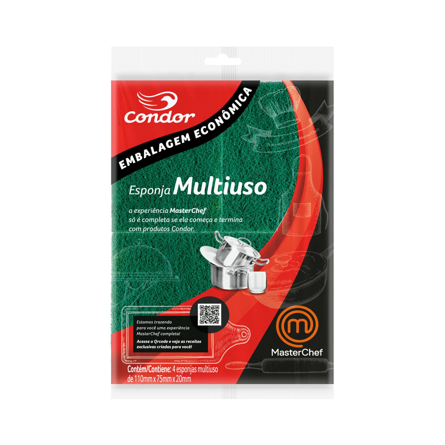 Condor, Esponja, MasterChef Brasil, Multiuso, Eficaz Contra Vírus e ...