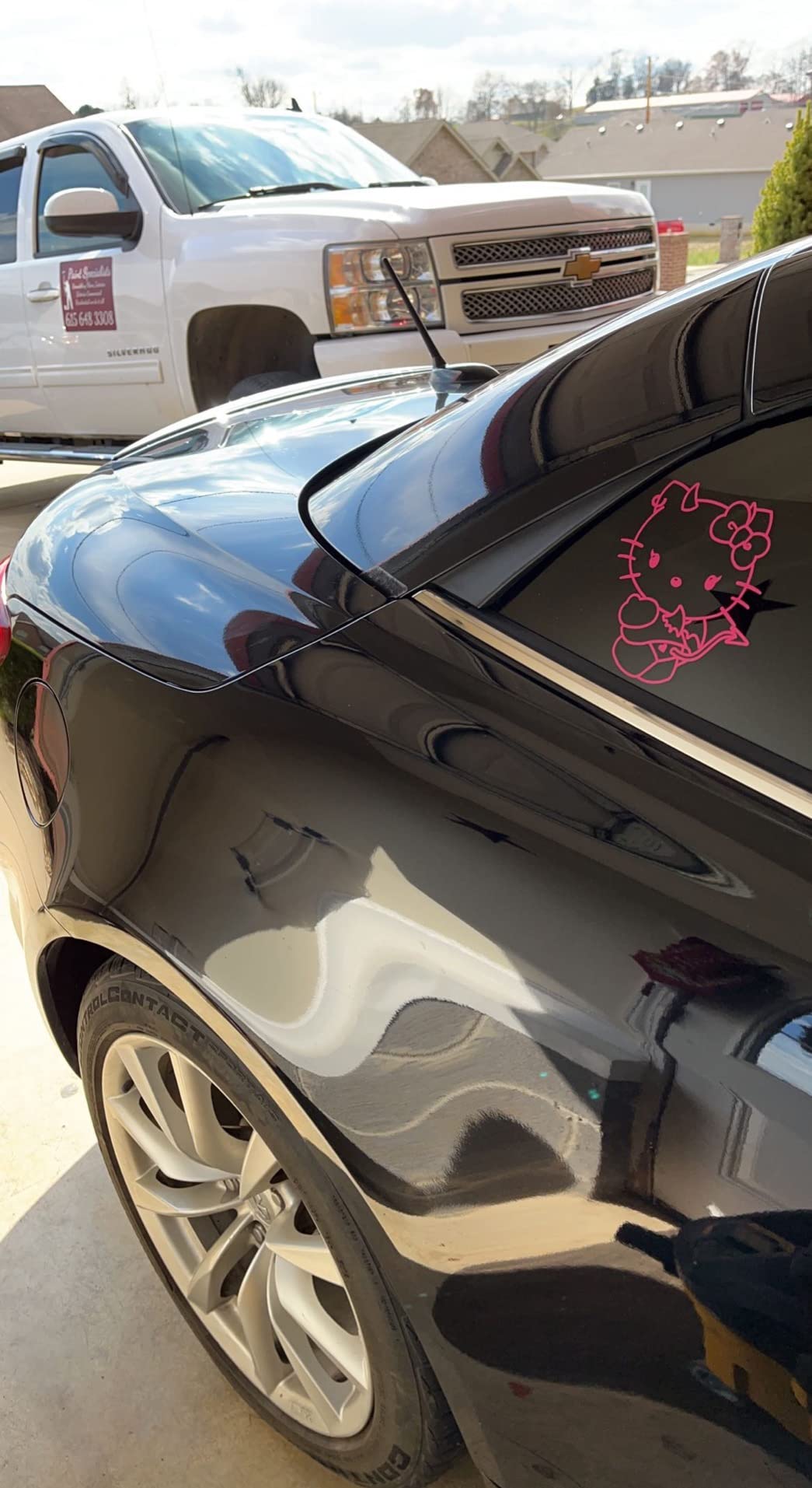 Amazon.com: click2go FOR Hello Kitty Devil Style Racing Car Decal ...