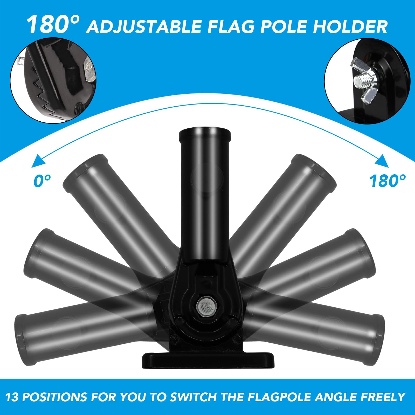Snapklik.com : Flag Pole Holder For Outside House, Adjustable Flag Pole ...