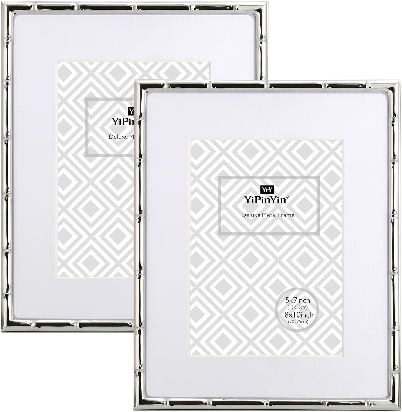 Amazon.com - 8x10'' Bamboo Detail Designs Silver Metal Picture Frame ...
