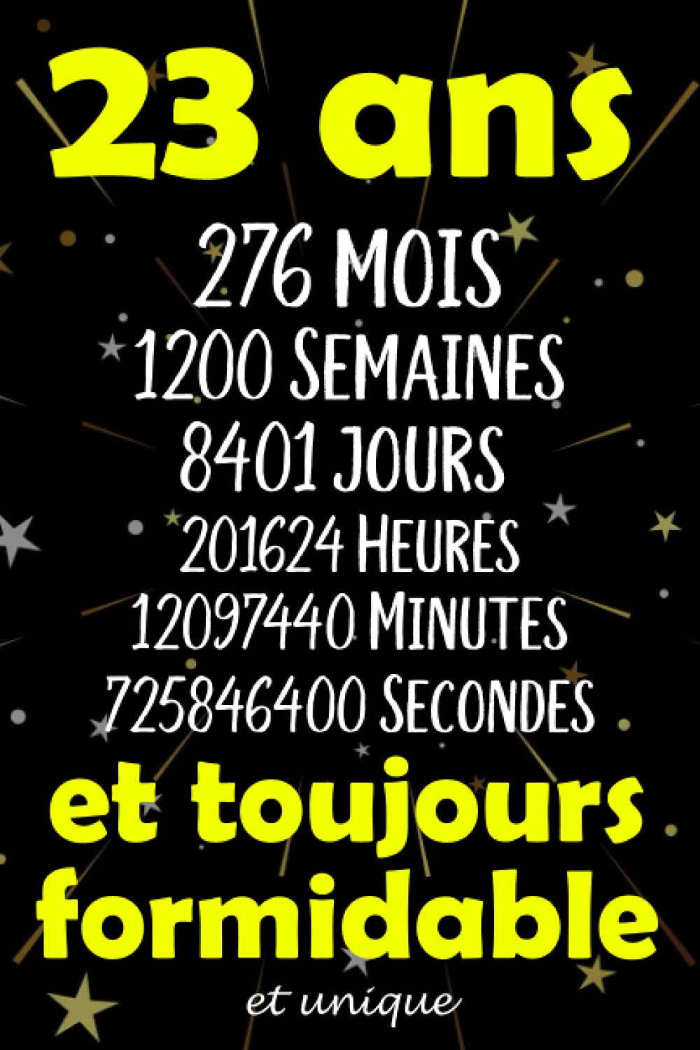 23 Ans Et Toujours Formidable Et Unique Joyeux Anniversaire 23 ...