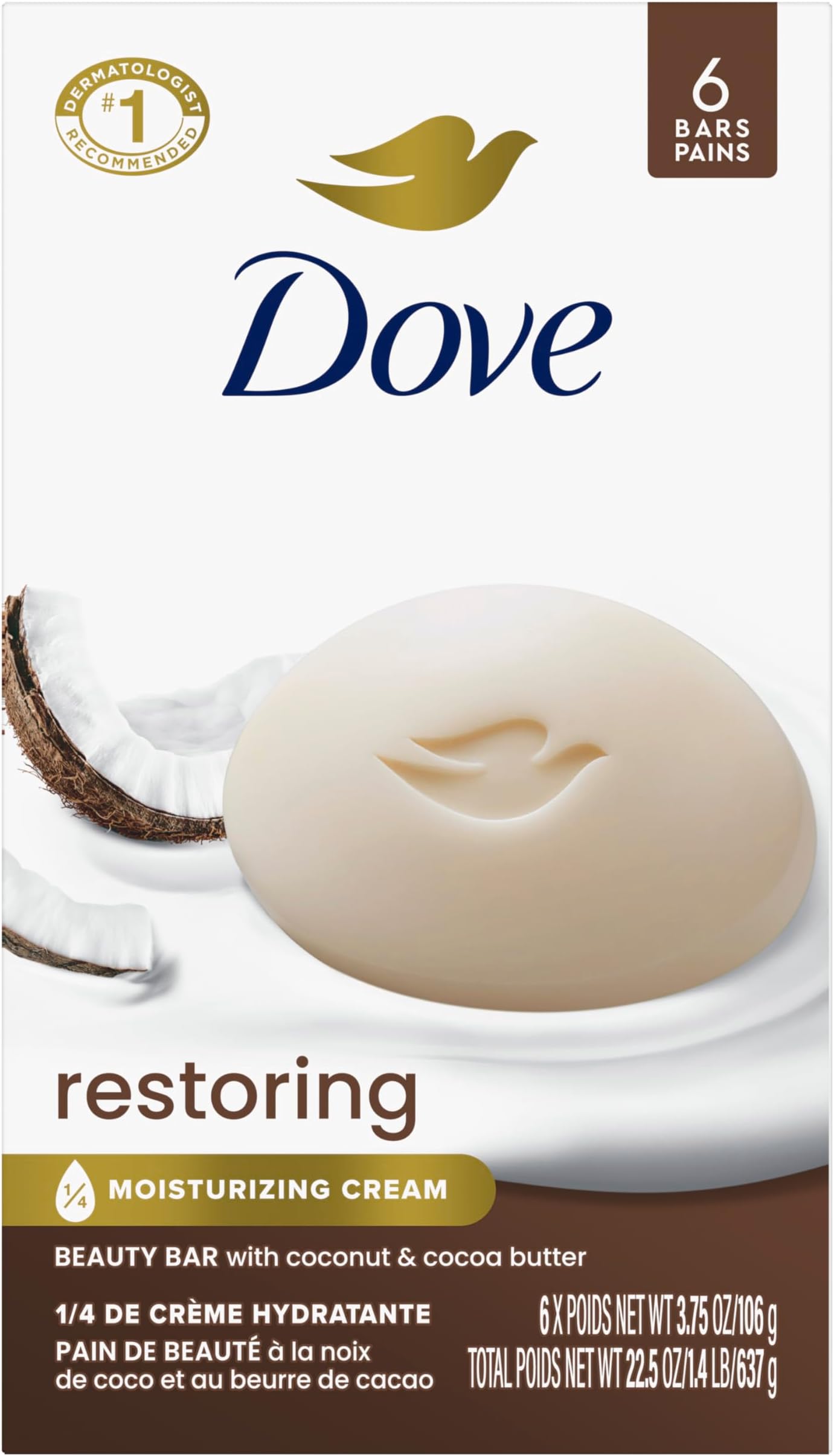 Amazon.com : Dove Beauty Bar More Moisturizing Than Bar Soap Gentle ...