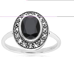 Amazon.com: Gemondo USA 925 Sterling Silver Oval Cut Black Onyx ...