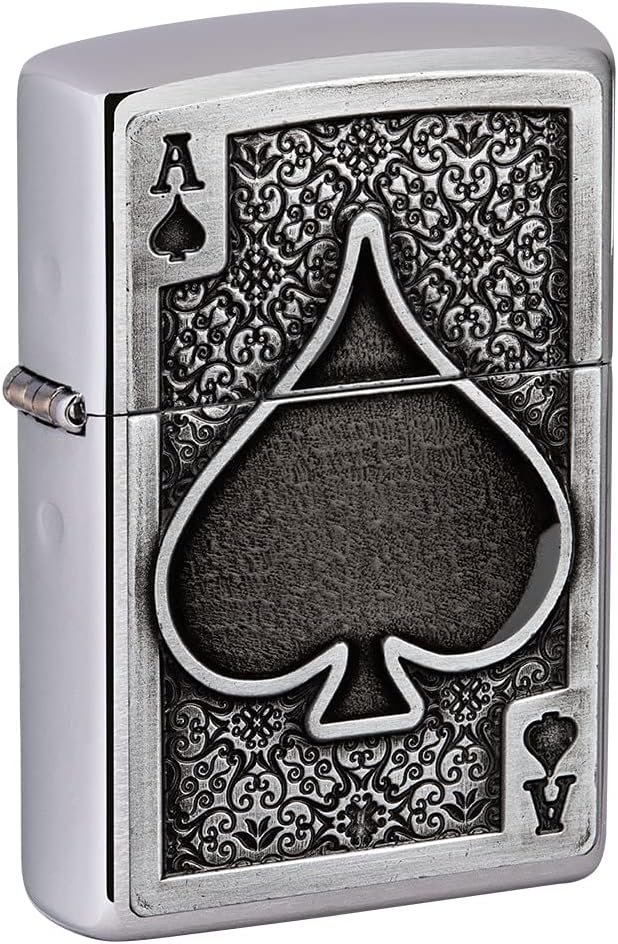 Amazon.com: Zippo "Ace of Spades" Brushed Chrome Lighter, 7951 : Health ...