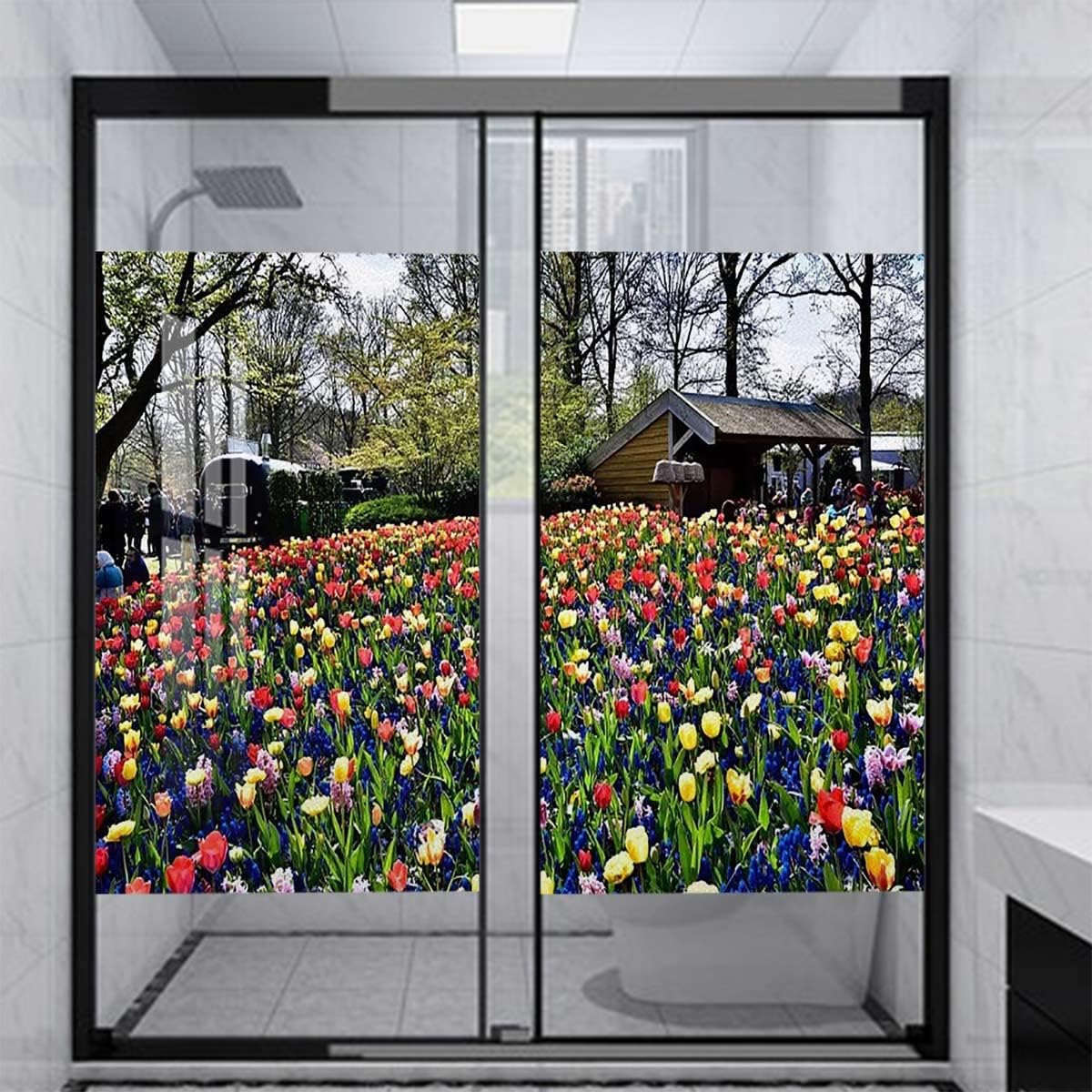 Amazon.com: Multicolor Window Privacy Film Frosted Glass Window Clings ...