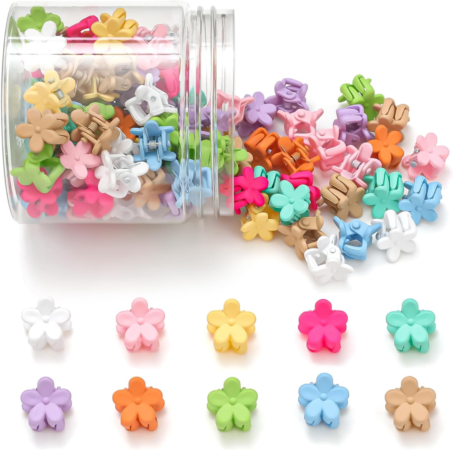 Amazon.com : Mini Flower Hair Clips, Baby Hair Clips Mini Claw Clips ...