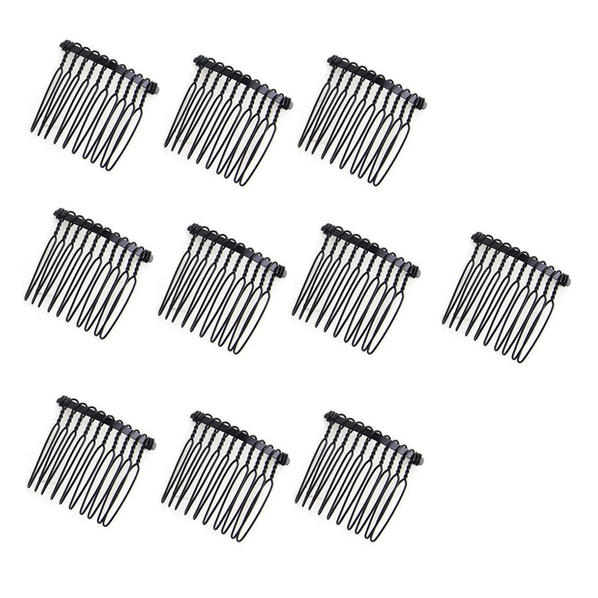 Amazon.com : 10 Teeth Metal Black Hair Clip Combs Magic Hair Side ...