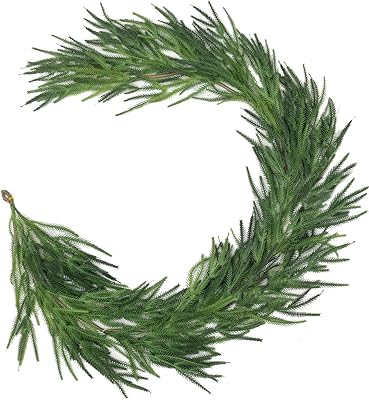 Amazon.com: 6FT Artificial Norfolk Pine Garlands, Real Touch Winter Pine Garland, Green ...