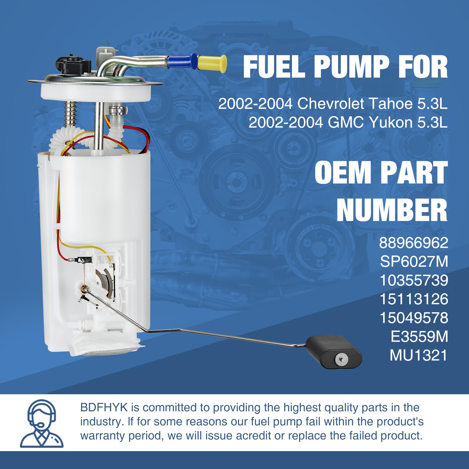 BDFHYK Fuel Pump Module Assembly E3559M 2002-2004 For Chevrolet Tahoe ...