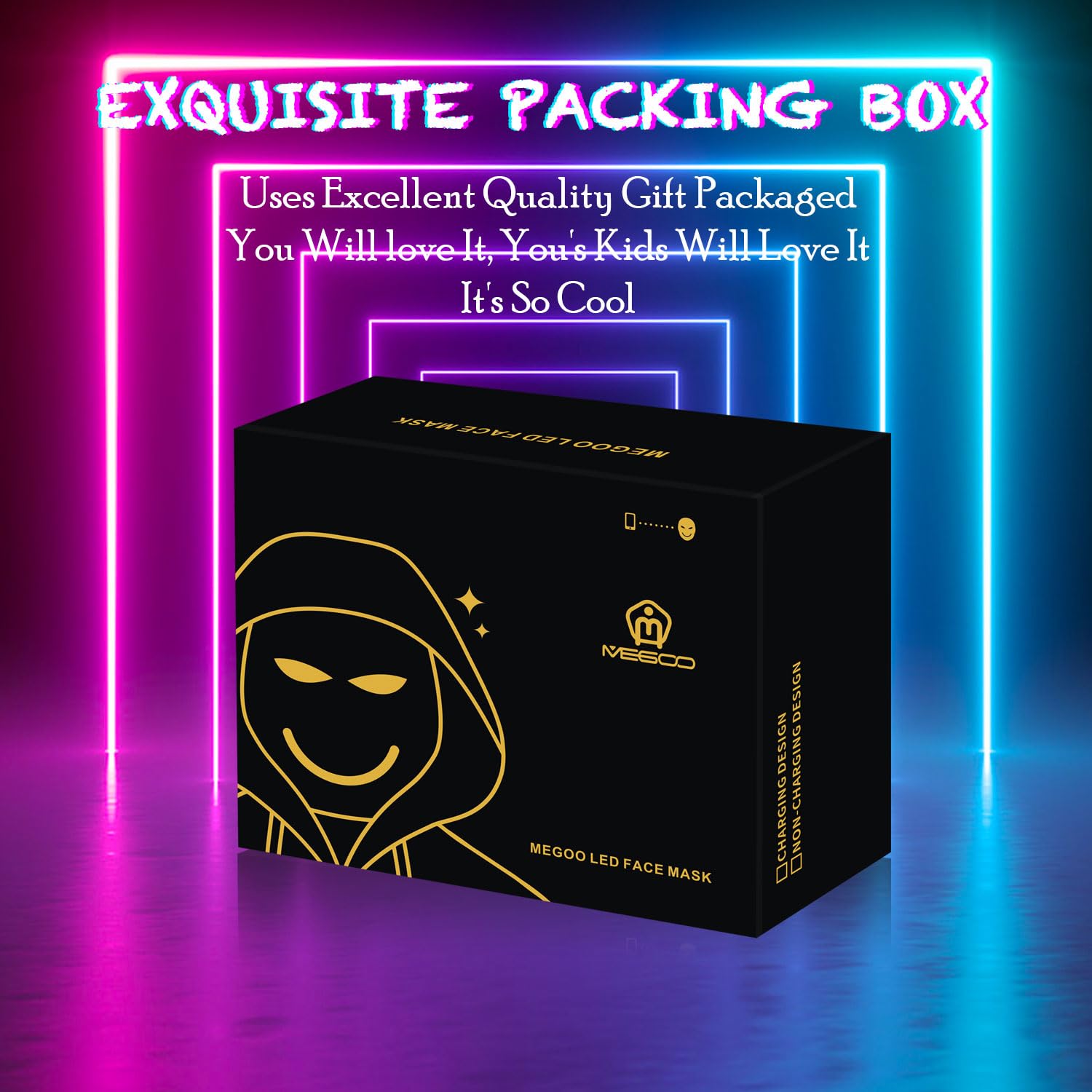 MEGOO Led Mask With Bluetooth Shining Mask Programmable,light up face ...