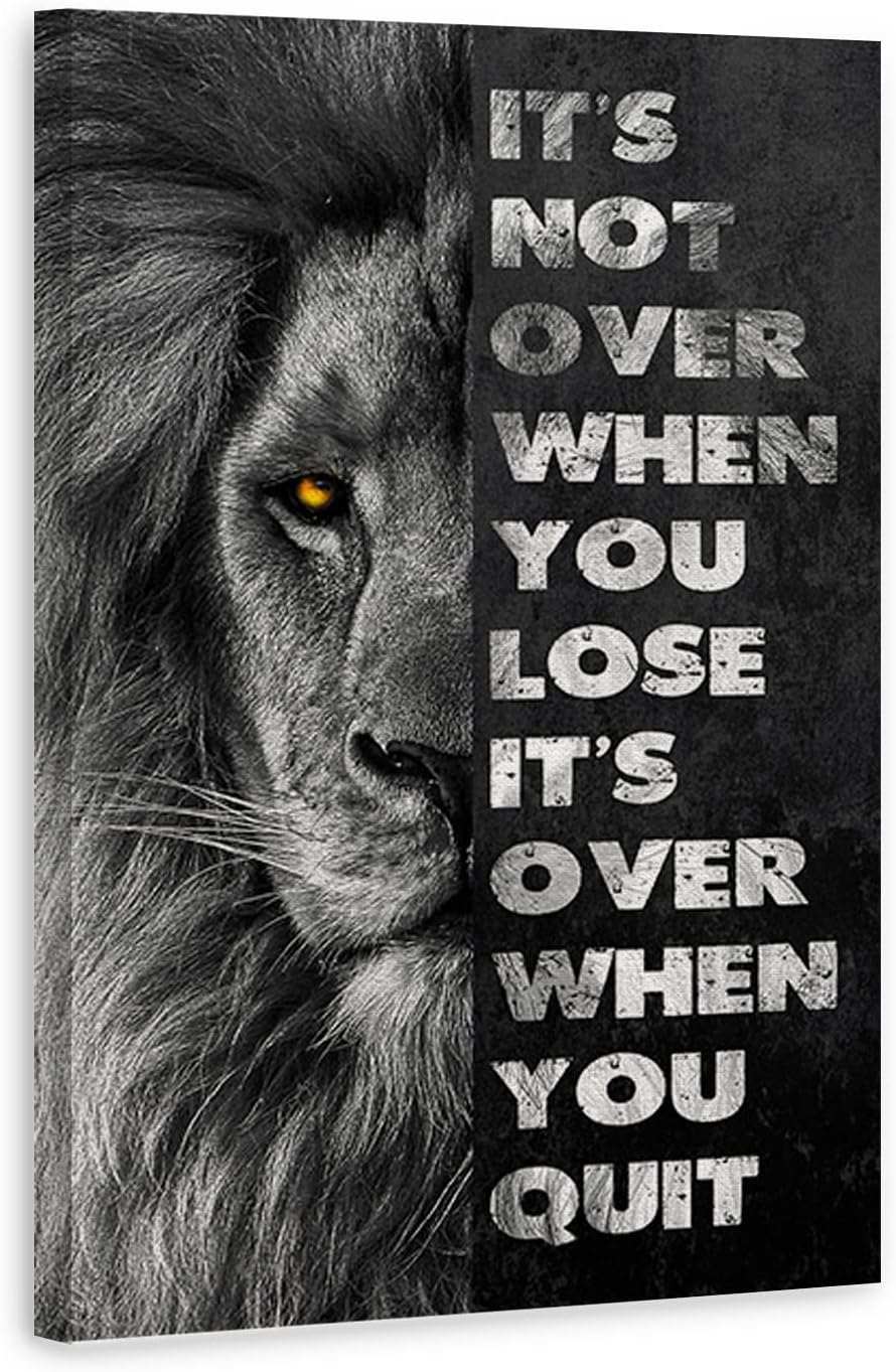 Amazon.com: Lion Canvas Wall Art Inspirational Animals Positive Quotes ...