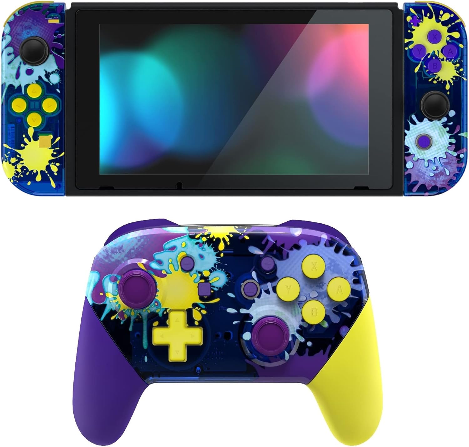 Amazon.com: eXtremeRate Splattering Paint Replacement Full Set Shell ...