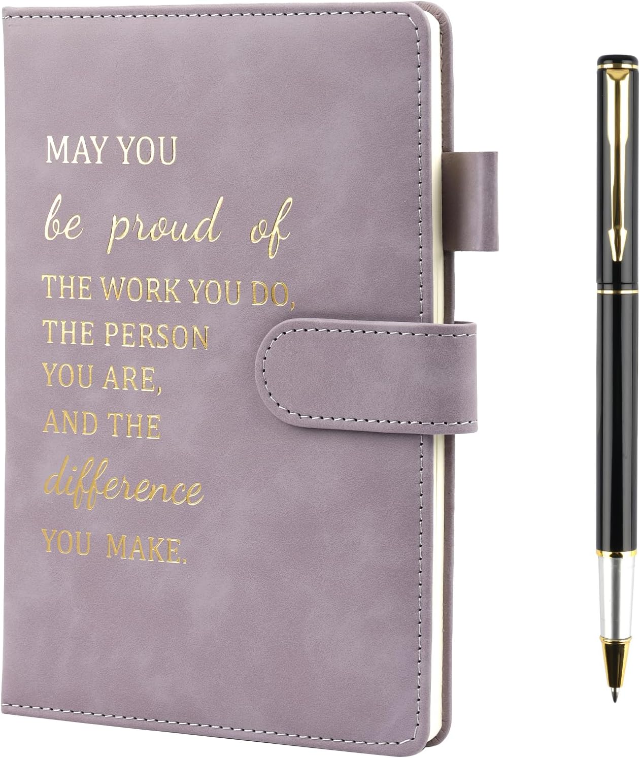 Hopton Inspirational Personalised Notebook, PU Leather Notebook and Pen ...