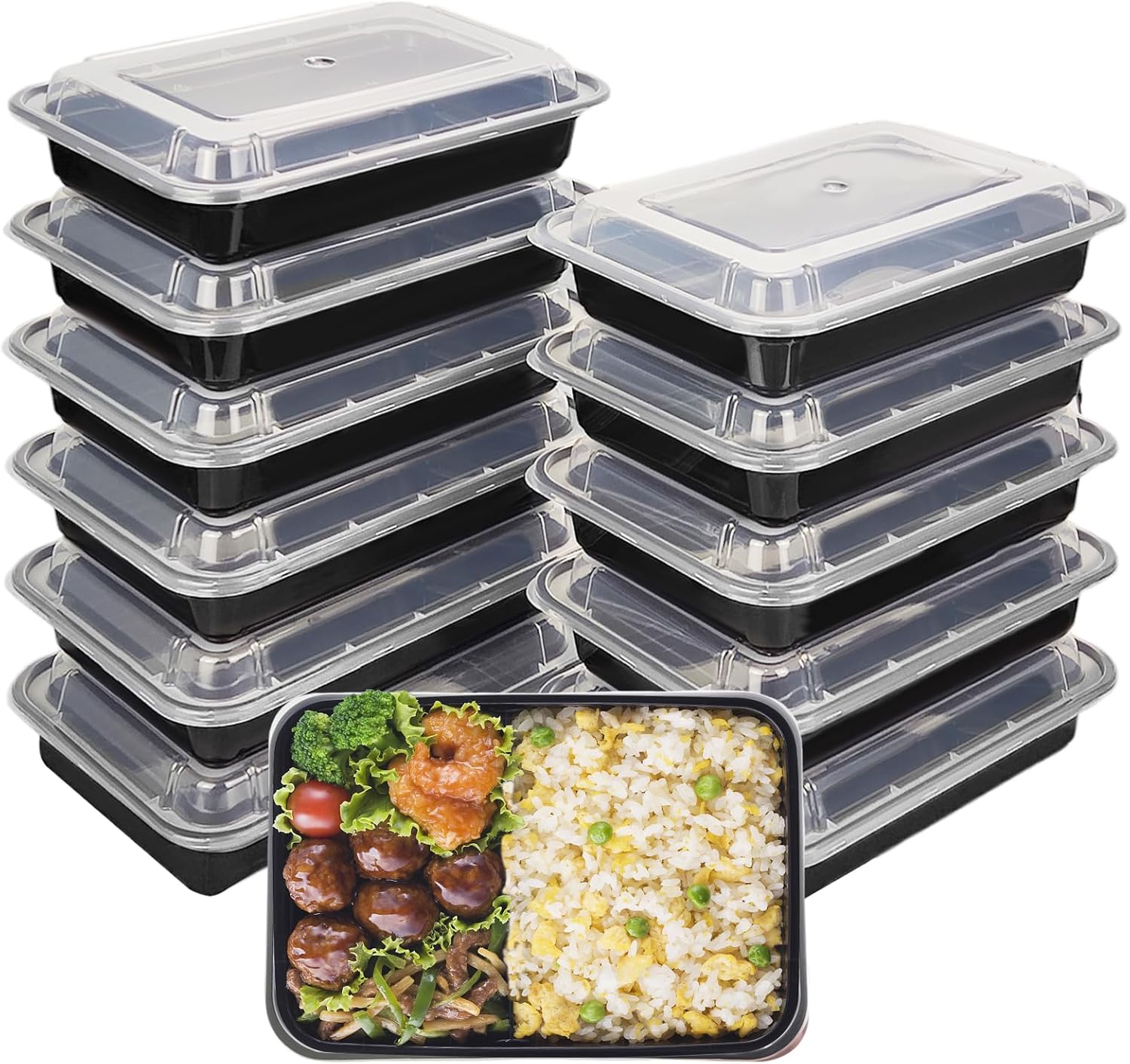 Amazon.com: POUYRBA Meal Prep Containers, 50pcs 28oz Plastic Meal Prep ...