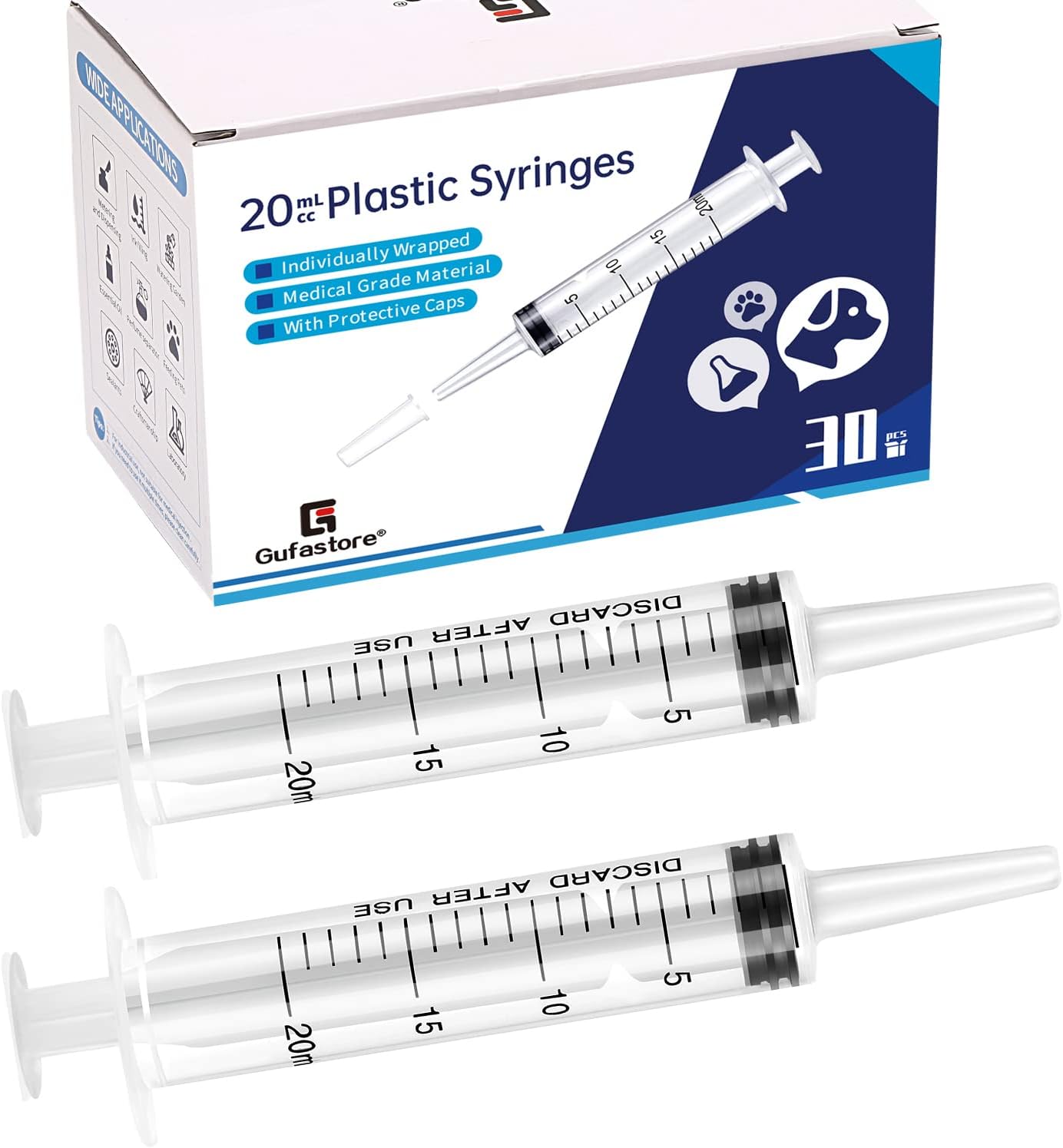 Amazon.com: 6 Pack 100ml Plastic Syringe - Individually Sealed Syringe ...