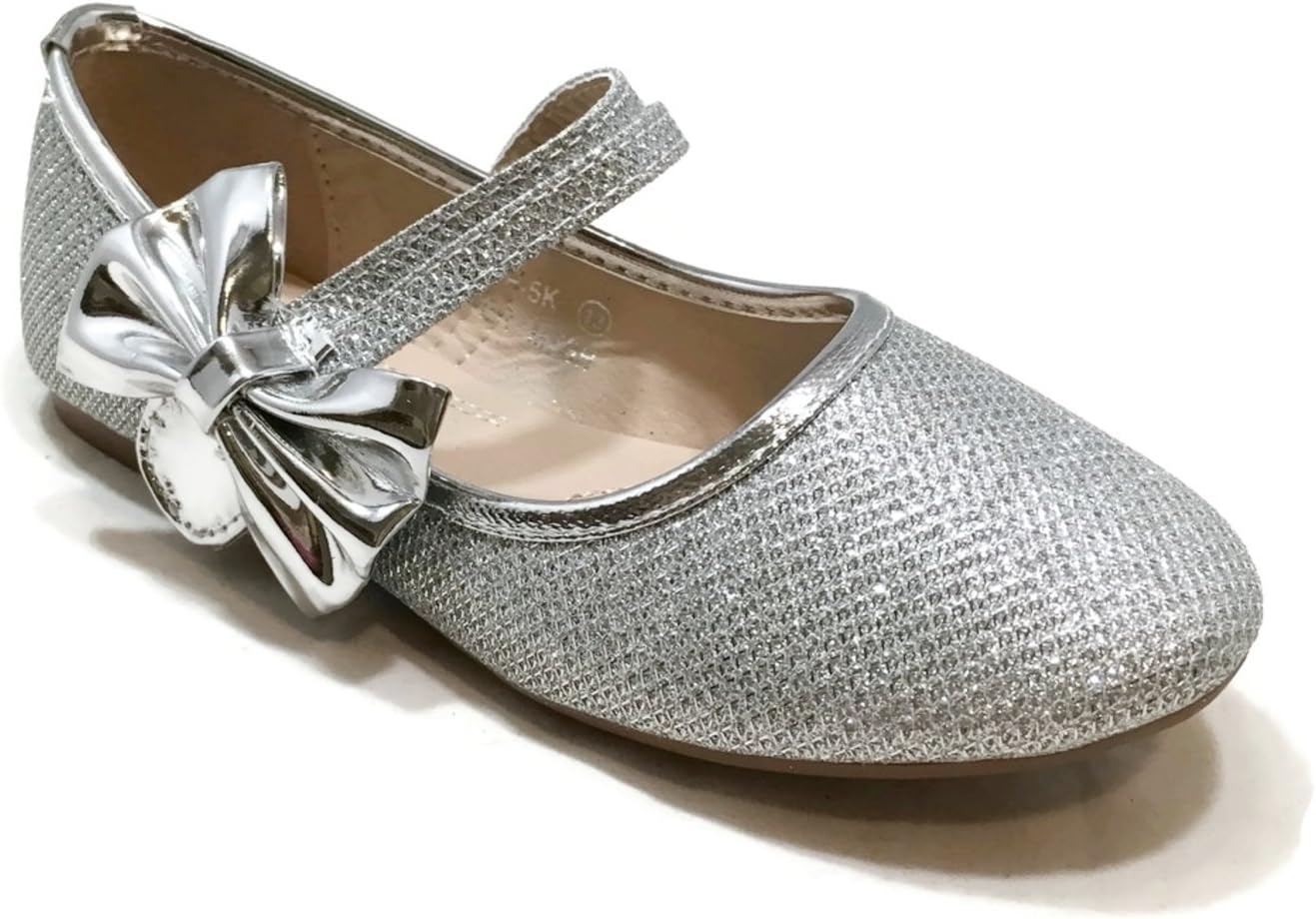 Amazon.com | Anna Shoes Womens Dimple-5K Flats Silver 10 M US Toddler ...
