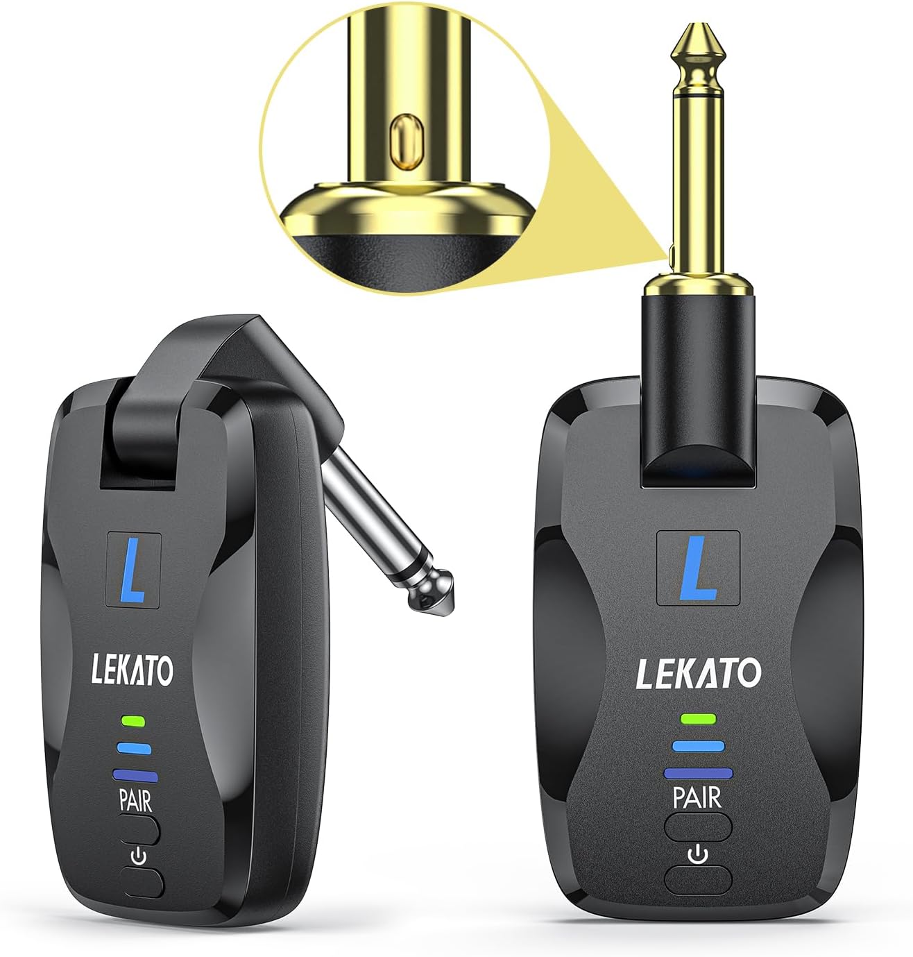 LEKATO 2.4GHz Guitar Wireless System Designed with Slient Plug ...