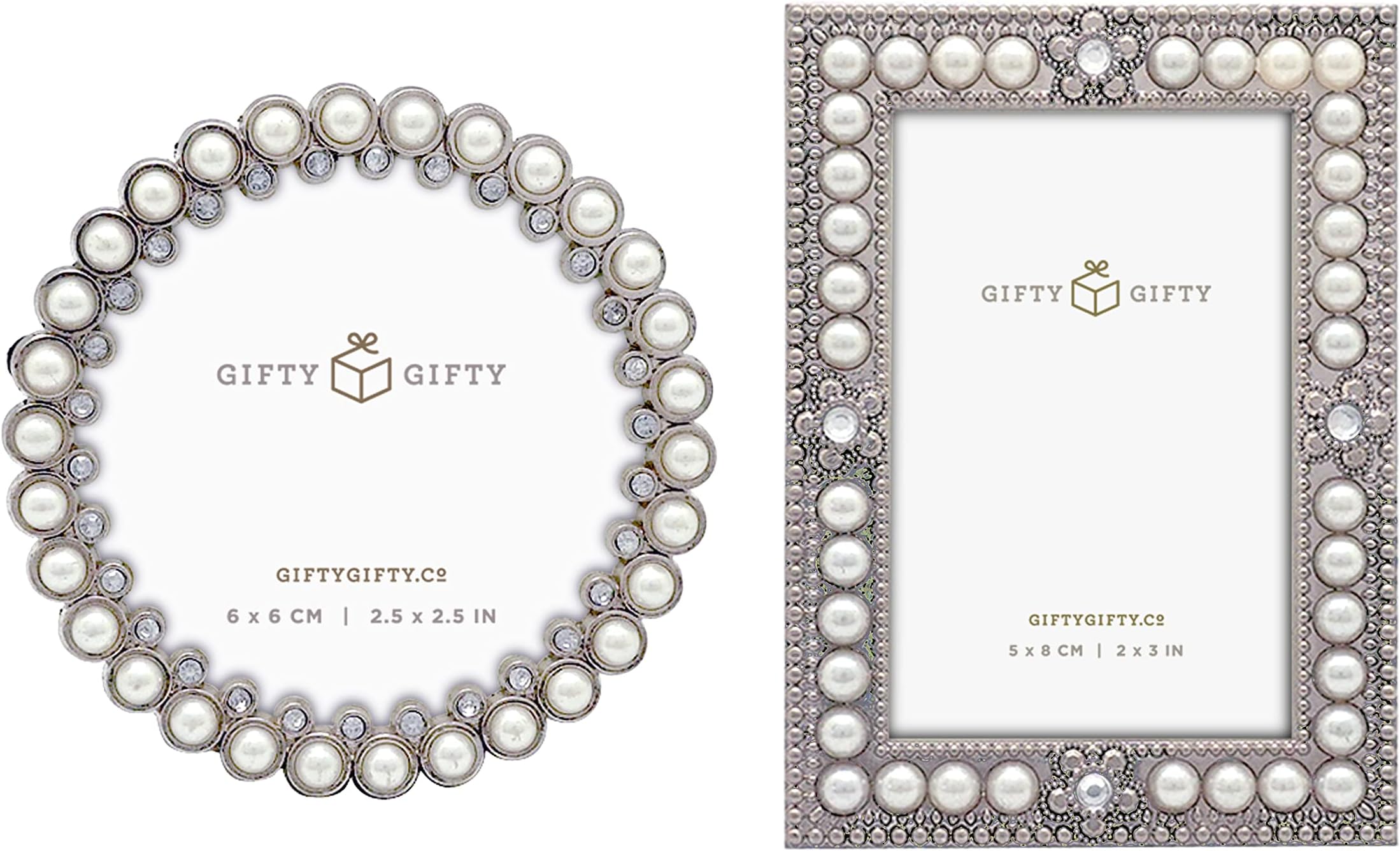 Amazon.com - Studio Decor Bejeweled Silver Tone Metal Mini Picture ...