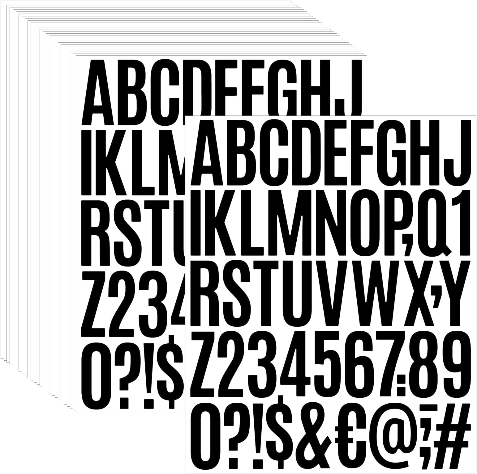 Amazon.com: 35 Sheet 1820 Pcs Black Letter Stickers, 2+1 Inch Big Font ...