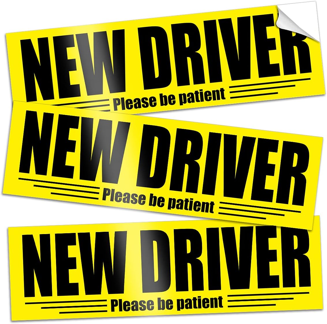 Amazon.com: New Driver Please Be Patient Sticker Decal(Safe car Safety ...