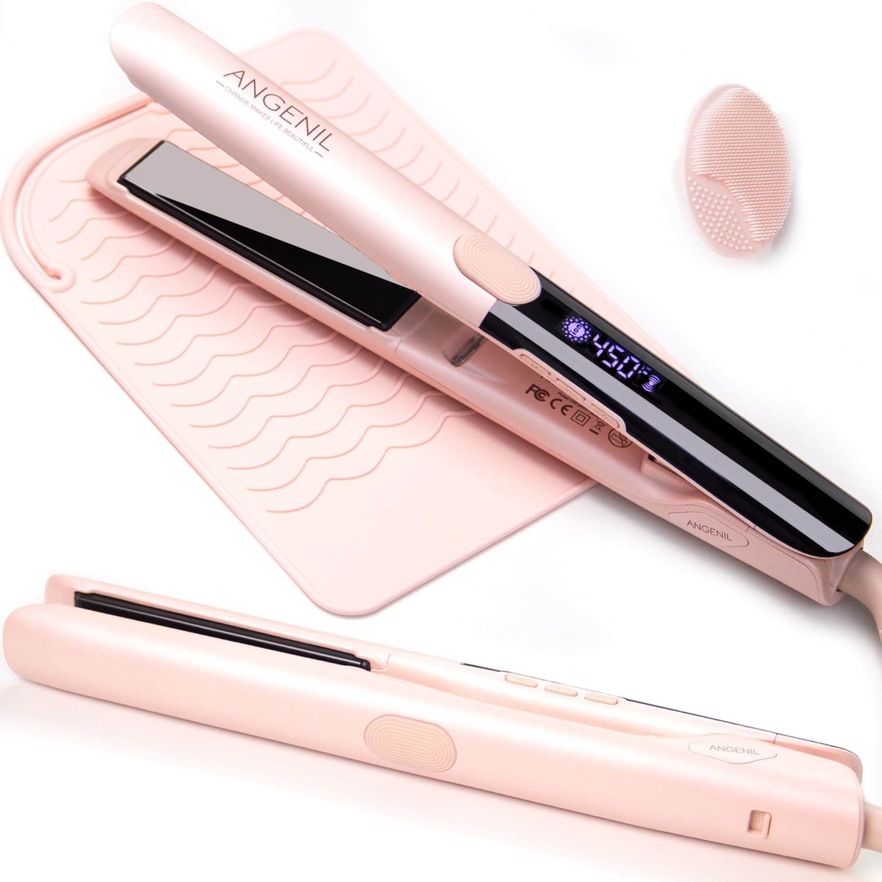 Amazon.com : ANGENIL Titanium Flat Iron Hair Straightener and Curler 2 ...