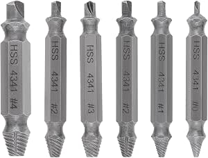 ChgImposs 6pcs Damaged Screw Extractor Kit HSS 4341 High Speed Steel ...