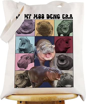 WZMPA Moo Deng Tote Bag Moo Deng Lover Gift In My Moo Deng Era Reusable ...
